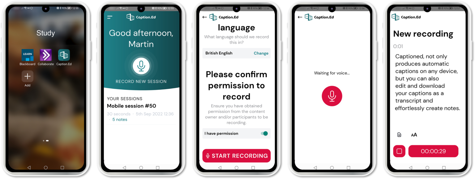 Note-taking with Caption.Ed - Learning Edge